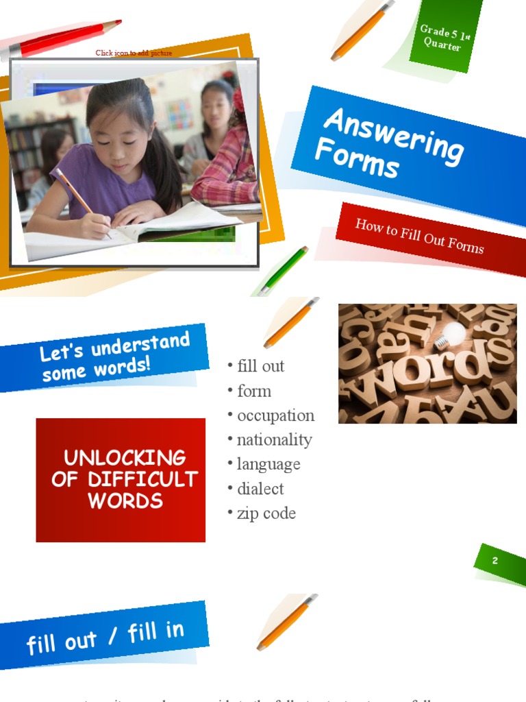 Lesson 1 Filling-Out Forms | PDF | Human Communication | Communication