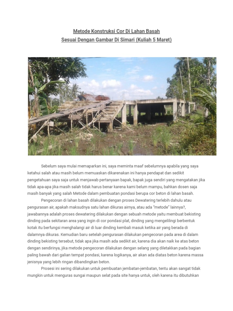 Pendapat Menganai Pondasi Cor Dan Pondasi Kayu Dan Problemnya Di Area ...