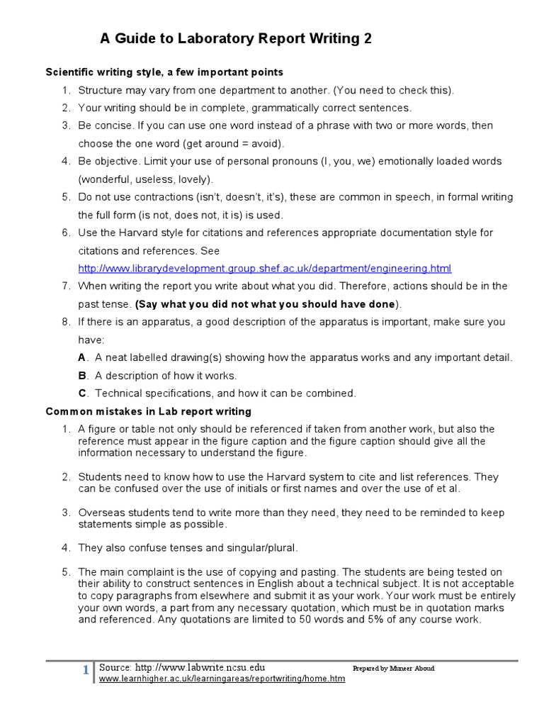A Guide To Lab Report Writing 2, Style | PDF | Fluid Dynamics | Turbulence