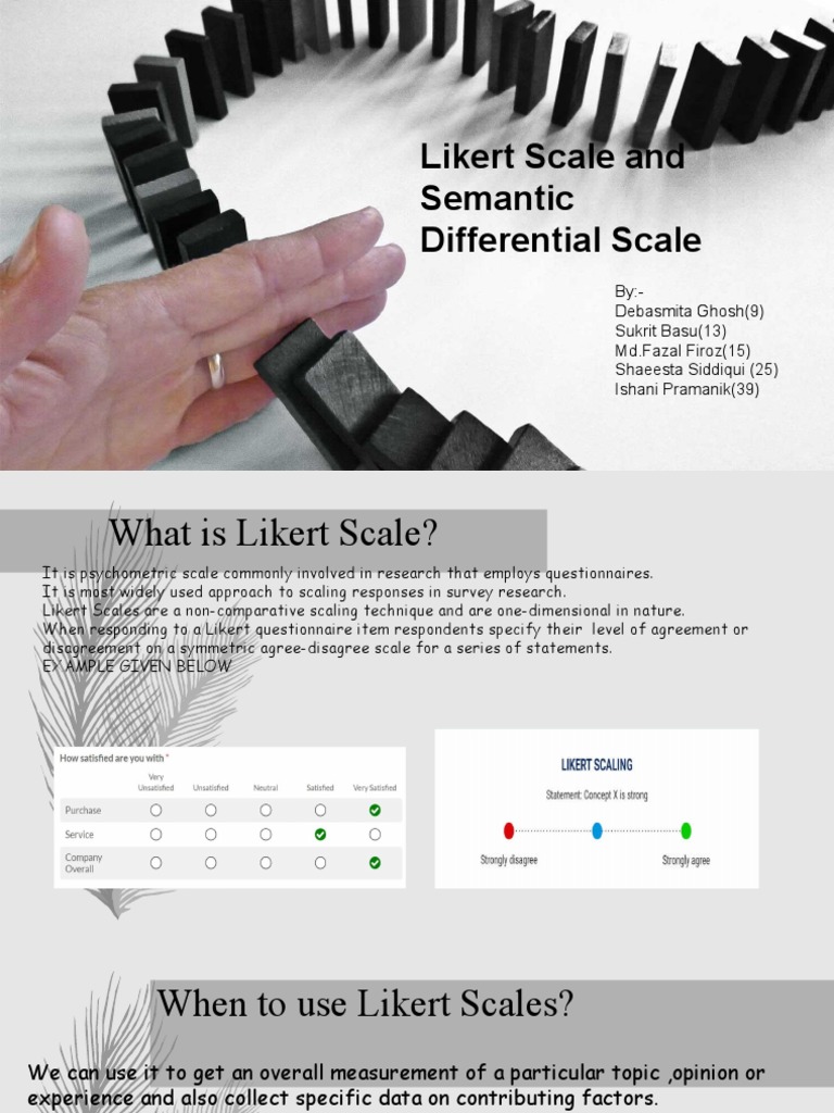 Semantic Scale and Likert Scale | PDF | Semantics | Psychology
