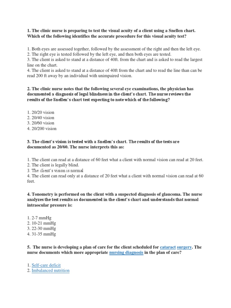 Visual Acuity Tests & Eye Care Procedures | PDF | Glaucoma | Ear