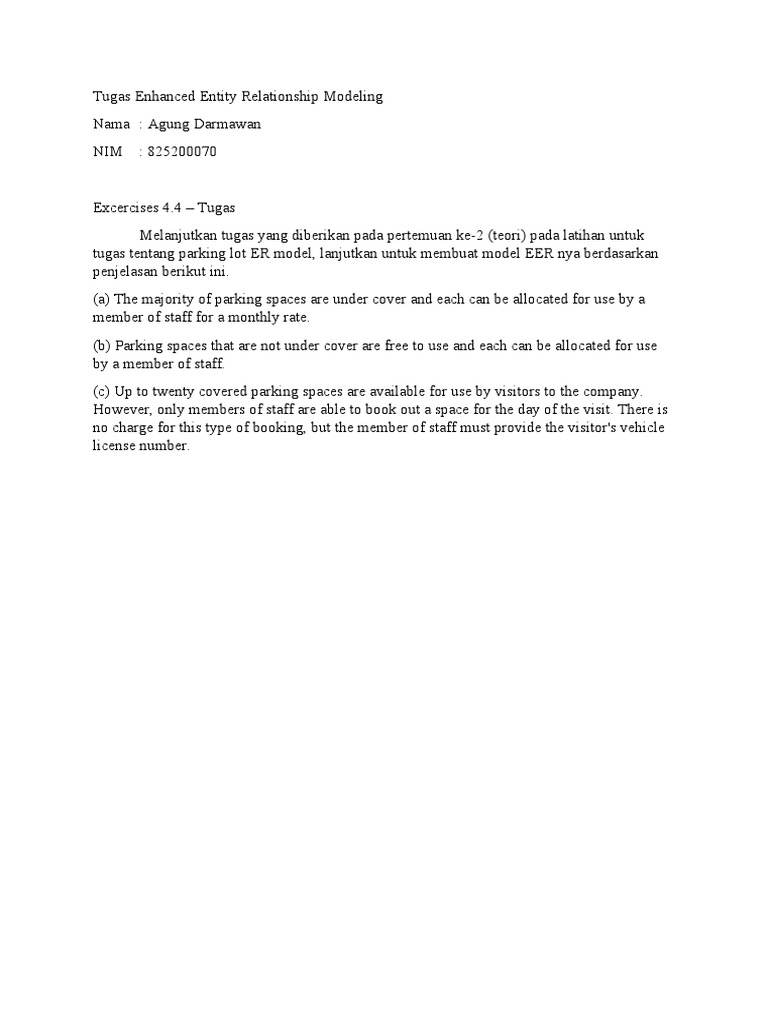 Tugas Enhanced Entity Relationship Modeling | PDF