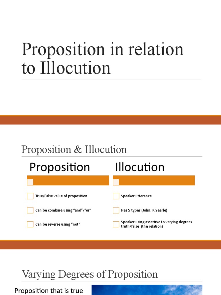 Proposition in Relation To Illocution | PDF