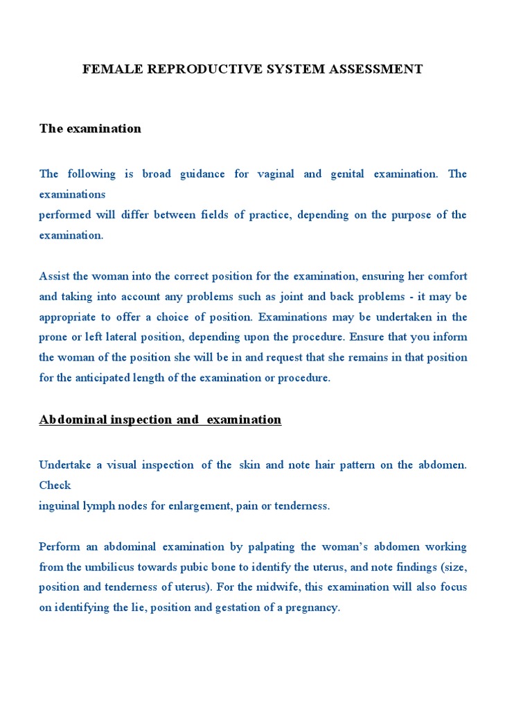 Female Reproductive System Assessment22 | PDF | Vagina | Labia