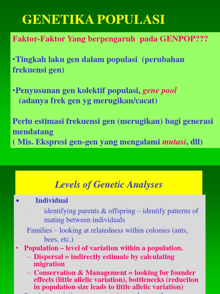 Genetika Populasi: Faktor-Faktor Yang Berpengaruh Pada GENPOP??? | PDF ...