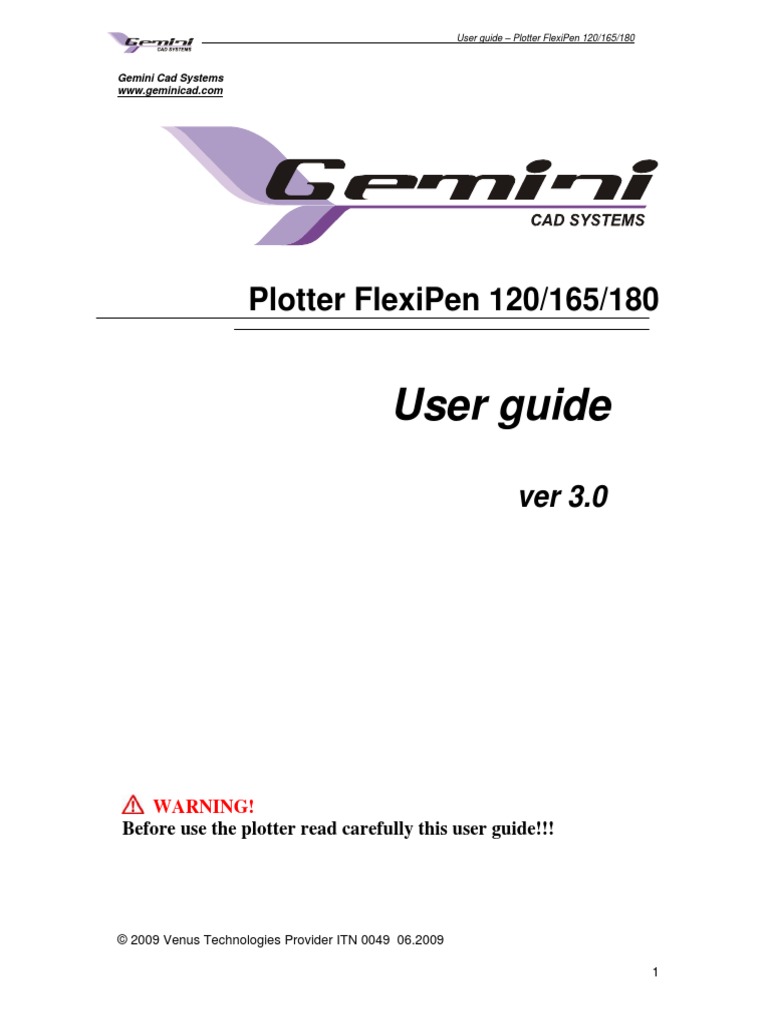 Plotter Flexipen 120-165-180 User Guide v3.0 | PDF | Computer File ...