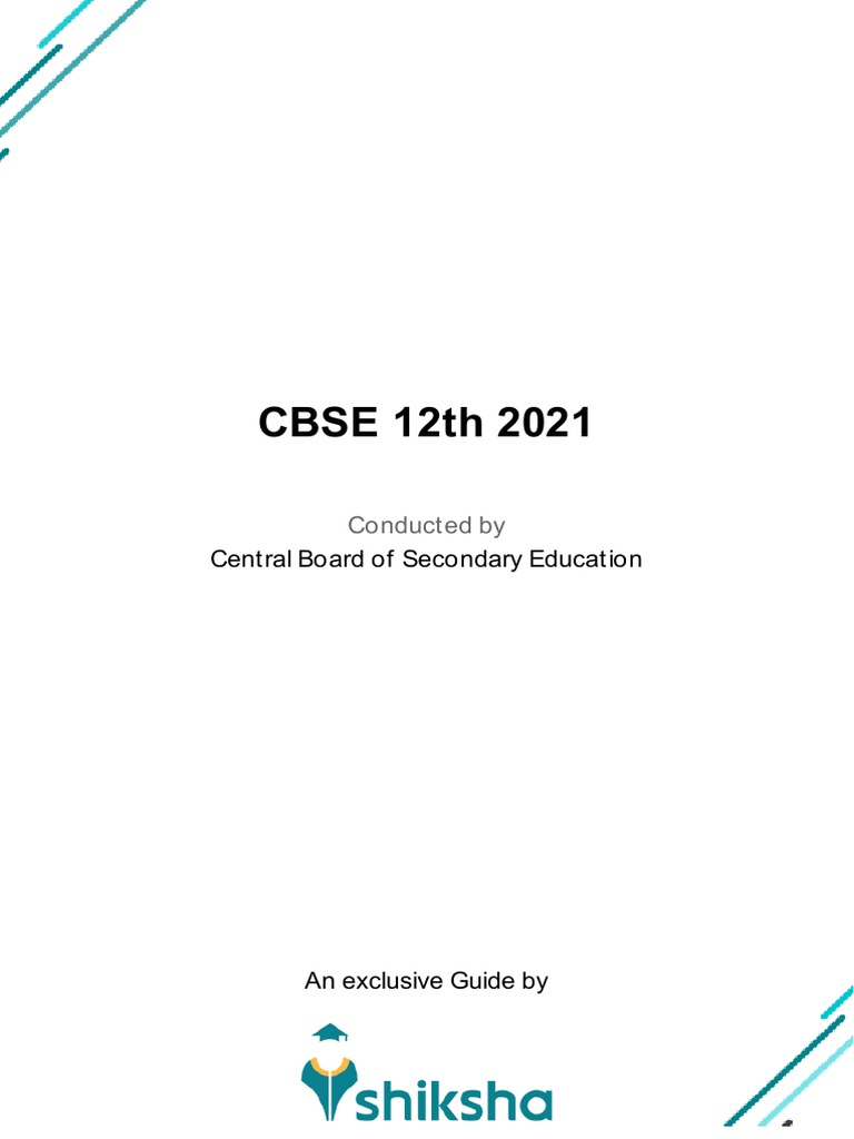 CBSE 12th 2021: Central Board of Secondary Education | PDF | Test ...