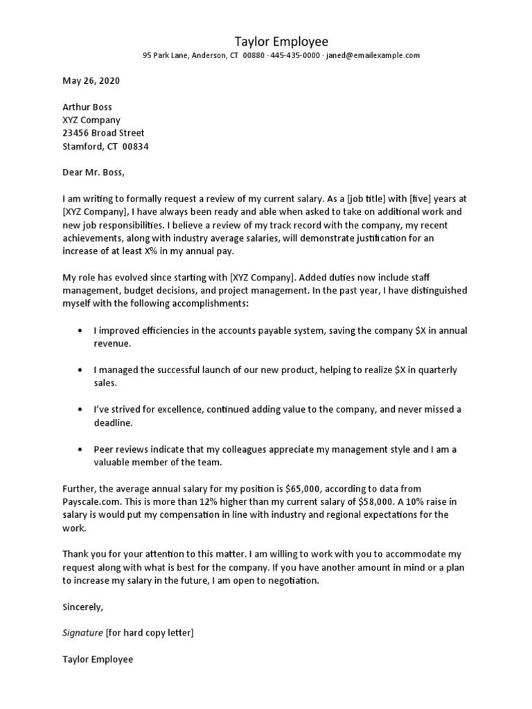 Taylor Employee: Signature (For Hard Copy Letter) | PDF