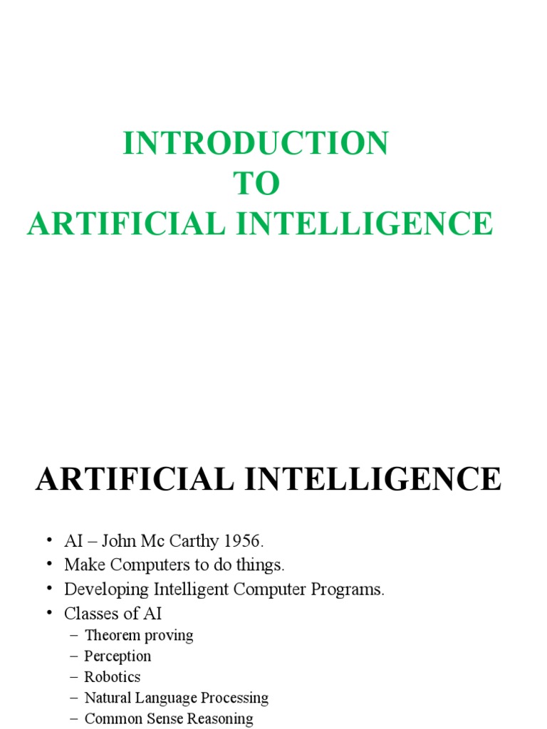 1 Intro To AI | PDF | Artificial Intelligence | Intelligence (AI ...