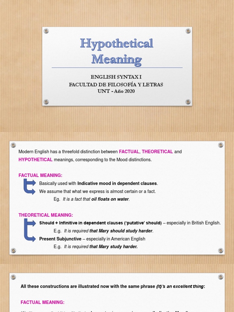 Understanding Hypothetical Meaning | PDF | Languages | Language Arts ...
