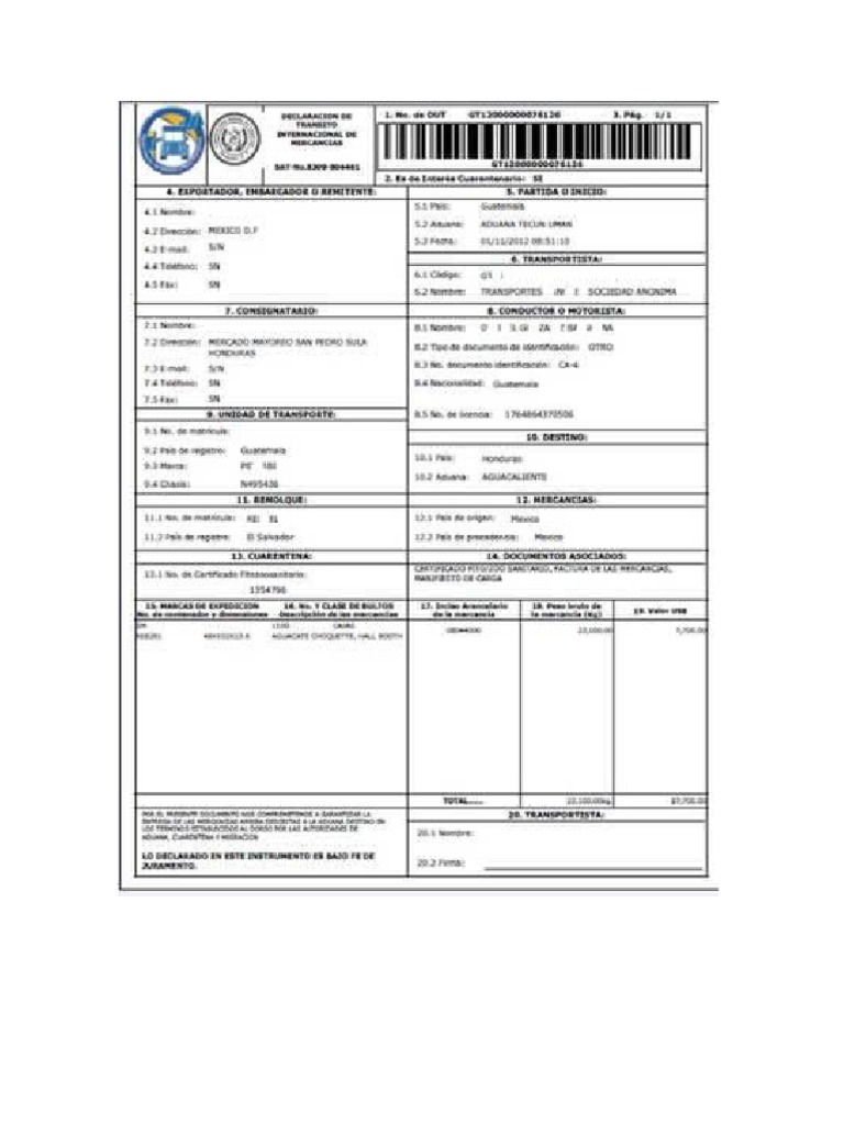 Carta de Porte | PDF