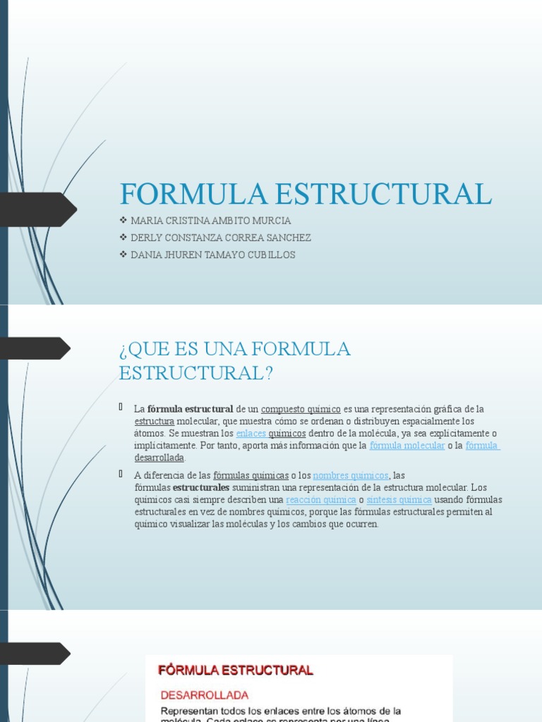 Fórmulas Estructurales Químicas: Guía Completa | PDF | Química Orgánica ...