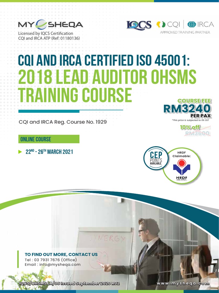 CQI & IRCA CERTIFIED Online With Form | PDF | Audit | Safety