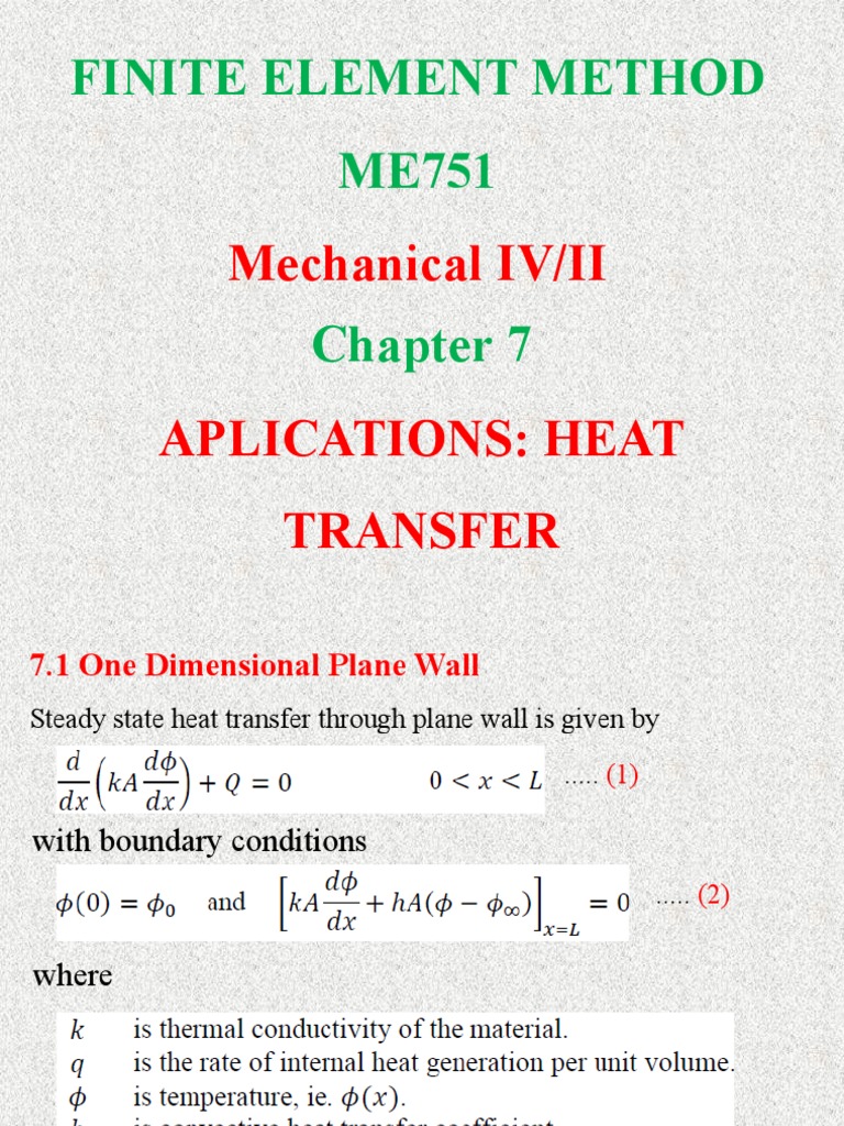 07 Application Heat Transfer Pdf Finite Element Method Heat Transfer