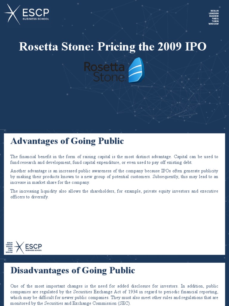 Rosetta Stone's 2009 IPO Pricing Analysis | PDF | Initial Public ...