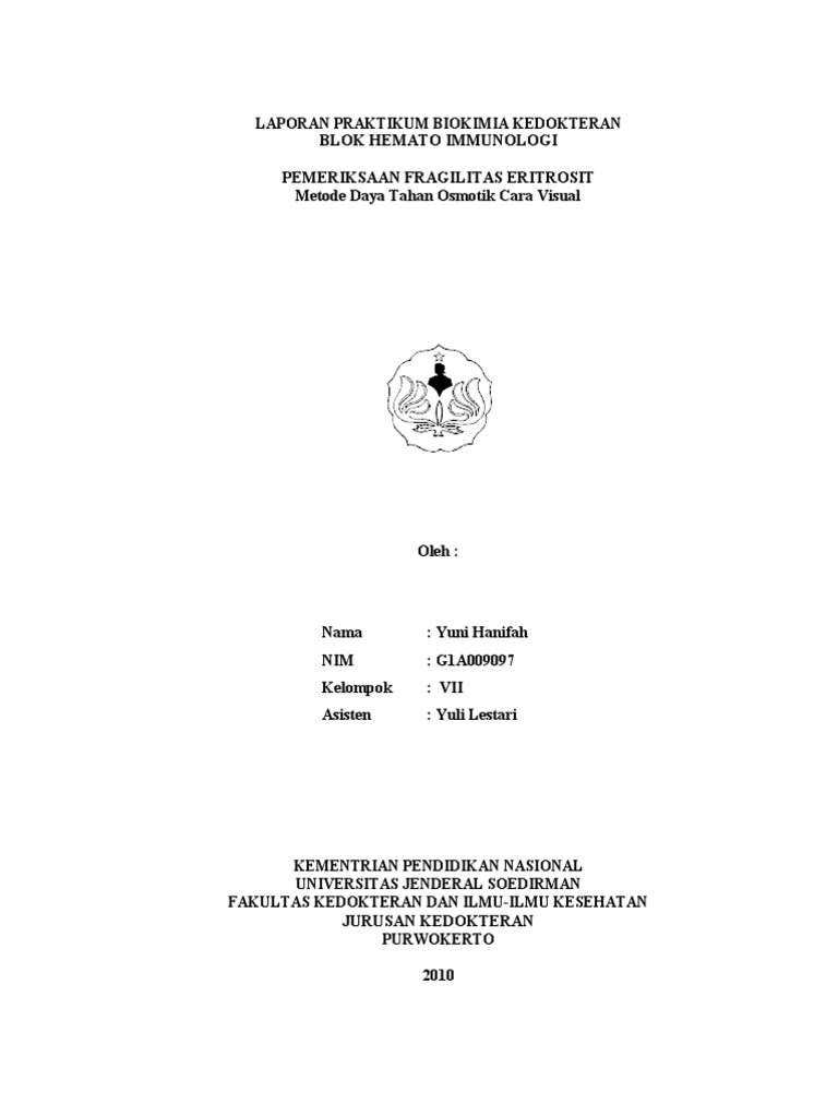 Laporan Fragilitas Eritrosit Dikonversi | PDF | Kesehatan Holistik