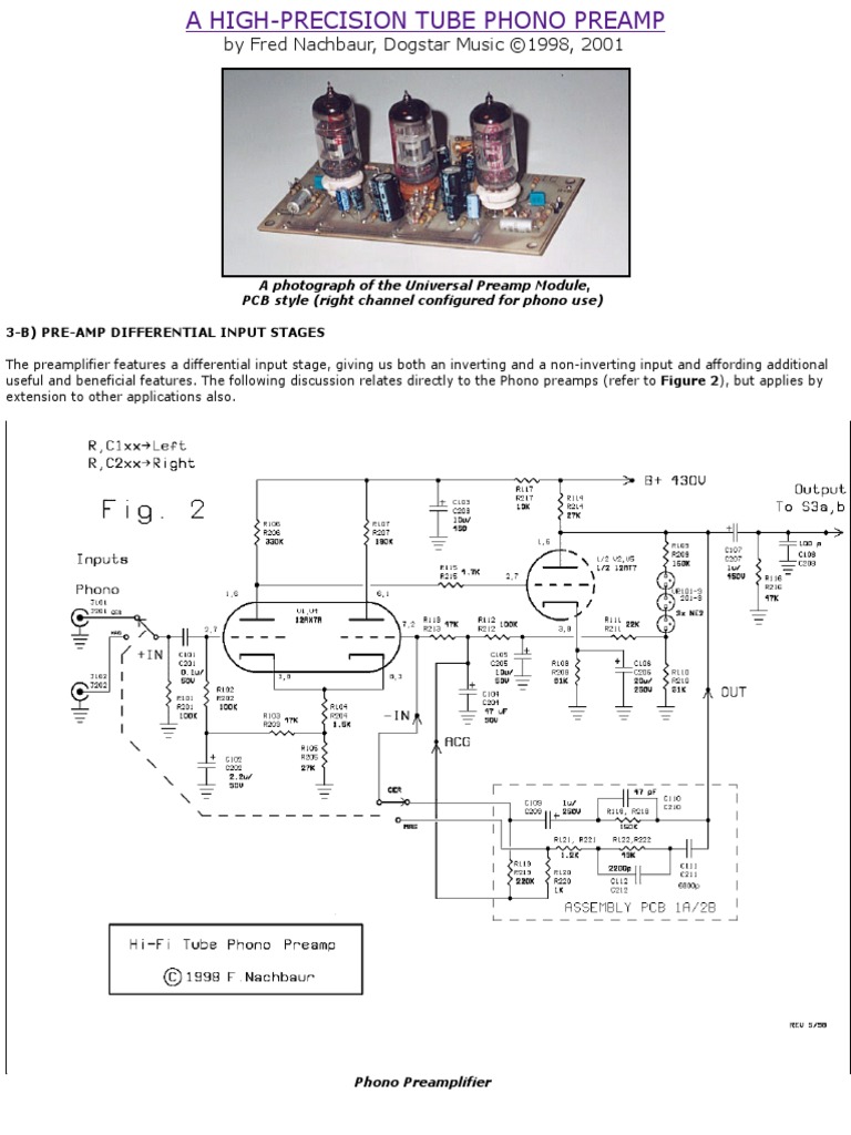 Hi-Precision Tube Phono Preamplifier, Differential Input Stage | PDF ...