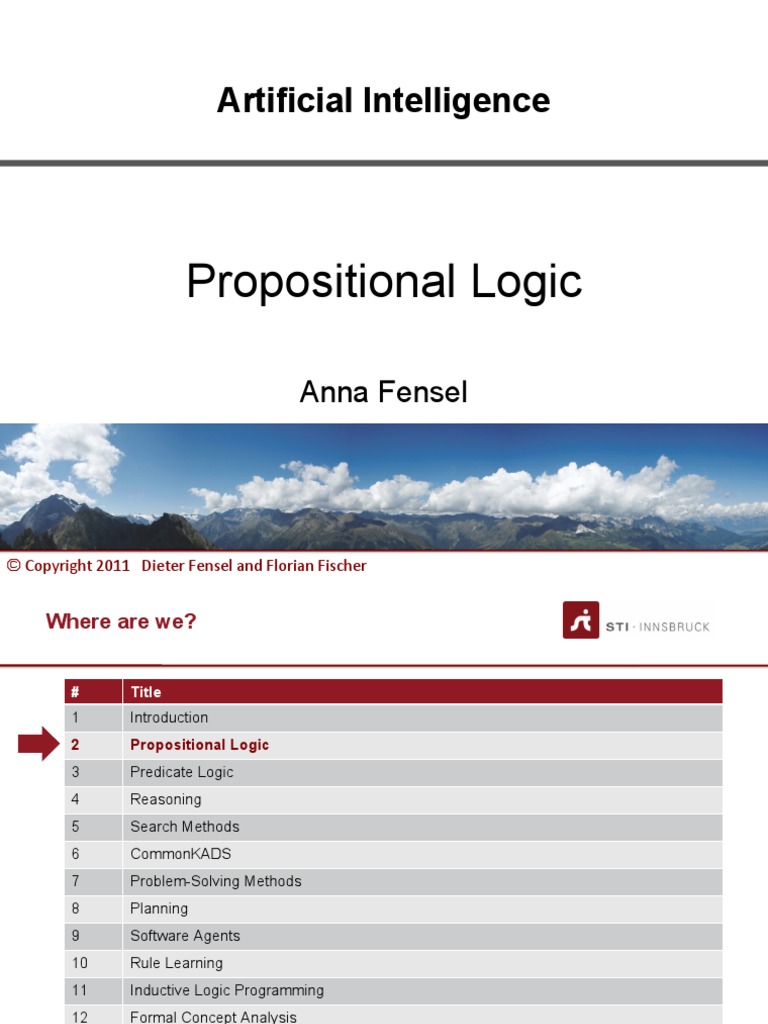 Propositional Logic: Artificial Intelligence | PDF | Interpretation (Logic) | Logical Consequence