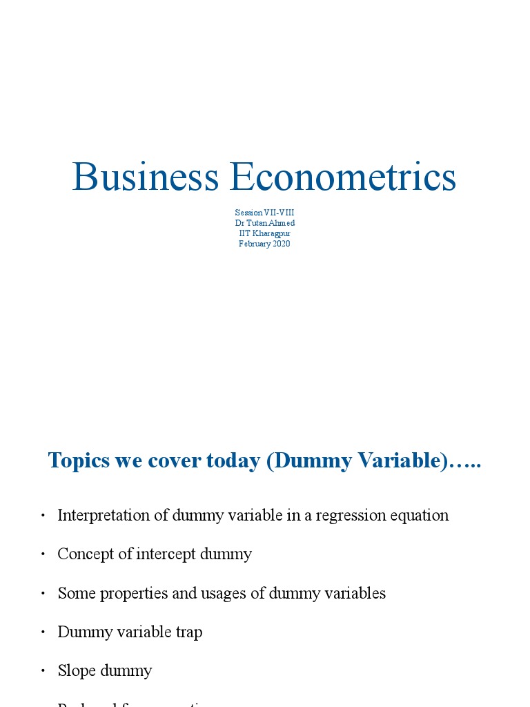 Interpret Dummy Variables In Regression Analysis Pdf Dummy Variable Statistics 0001