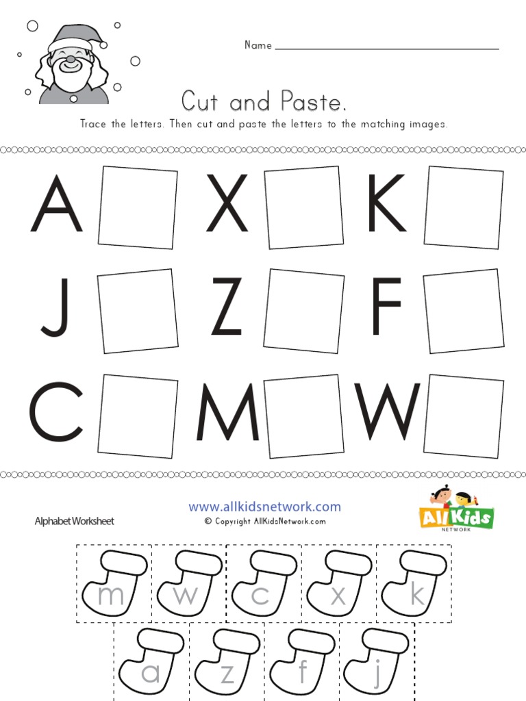 Christmas Cut and Paste Letter Matching | PDF