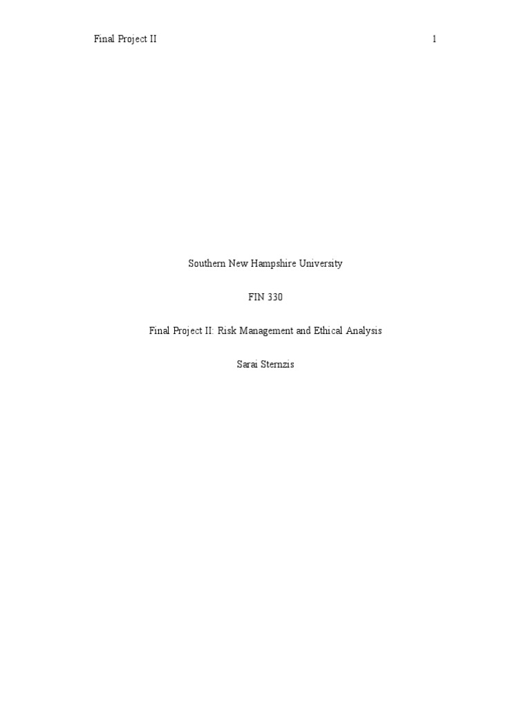 FIN 330 Final Project II | Download Free PDF | Corporate Social ...