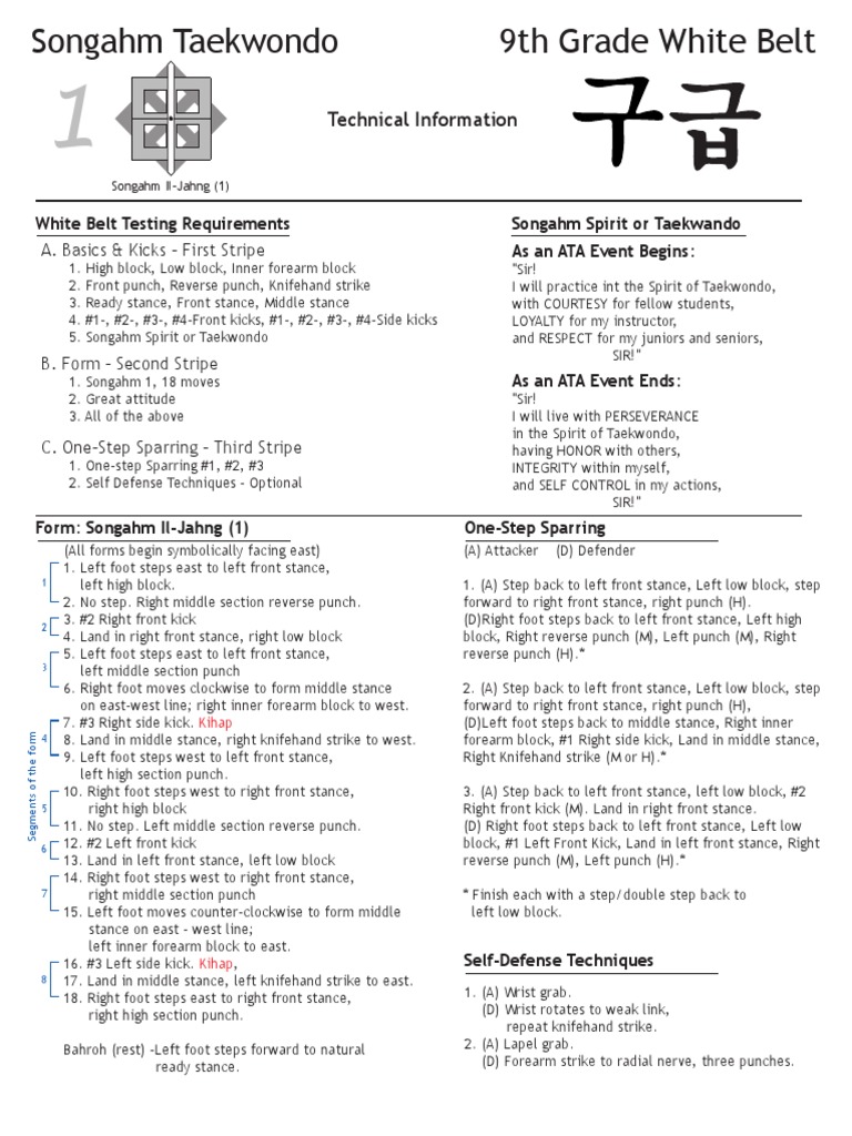 2014 Color Belt Forms | PDF | Taekwondo | Combat Sports