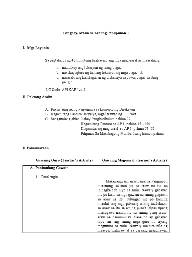 Lesson Plan in Social Studies 1 | PDF