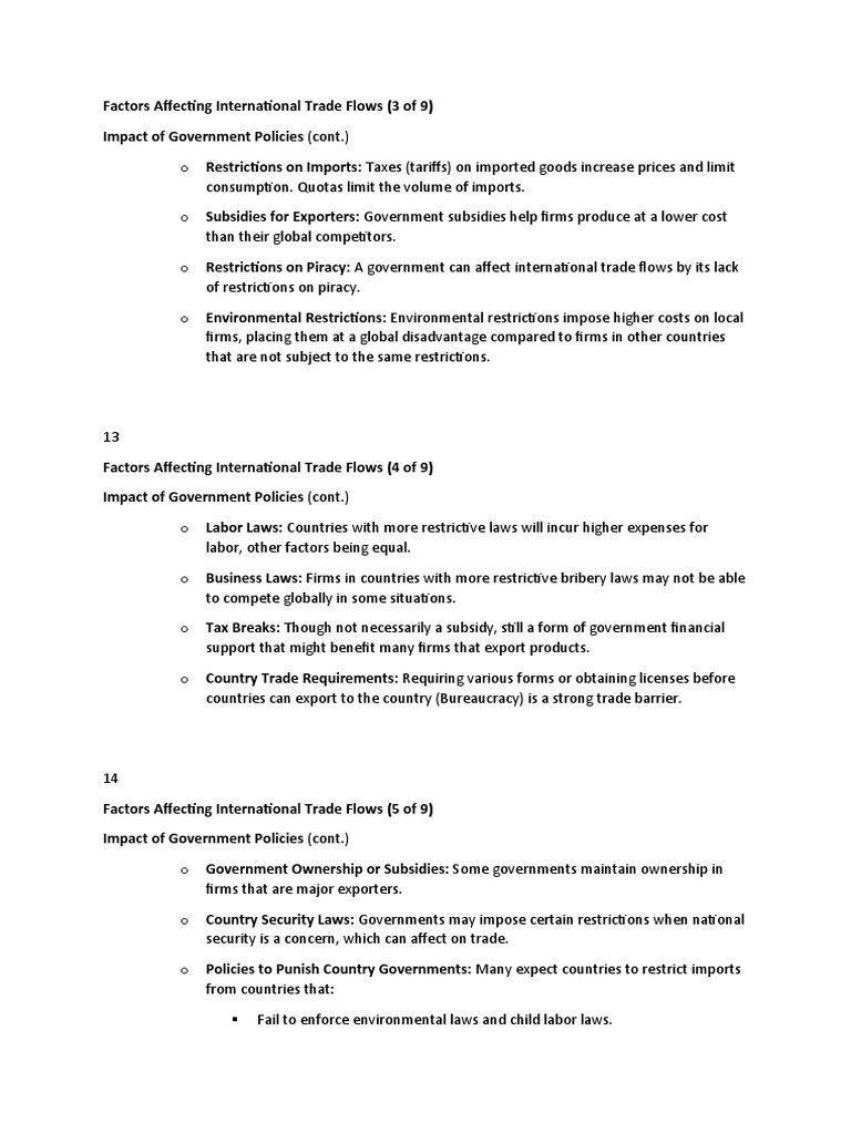 Factors Affecting International Trade Flows | PDF | Exchange Rate ...