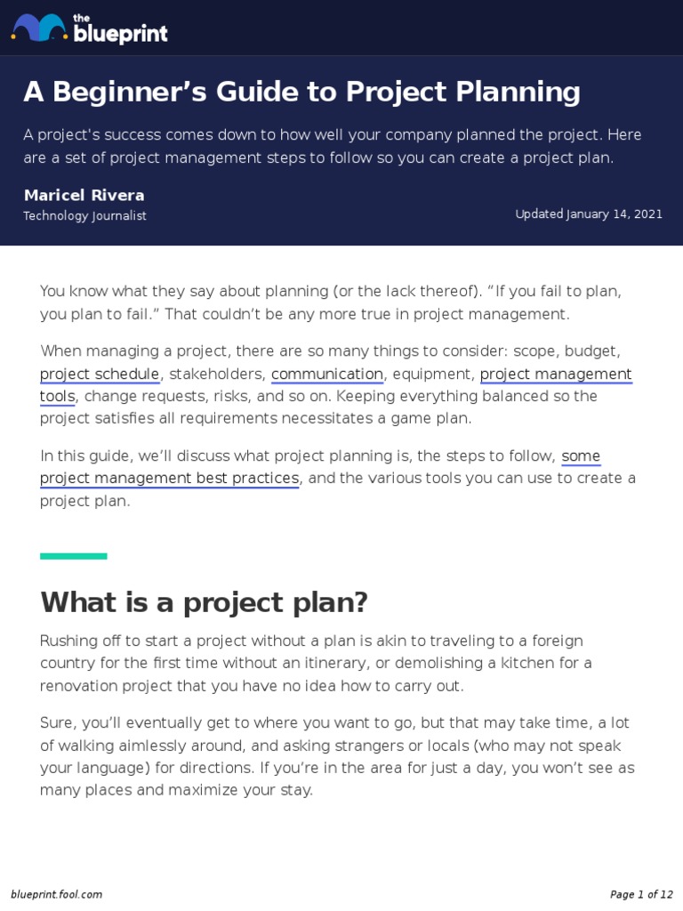 A Beginner's Guide To Project Planning | PDF | Project Management | Goal