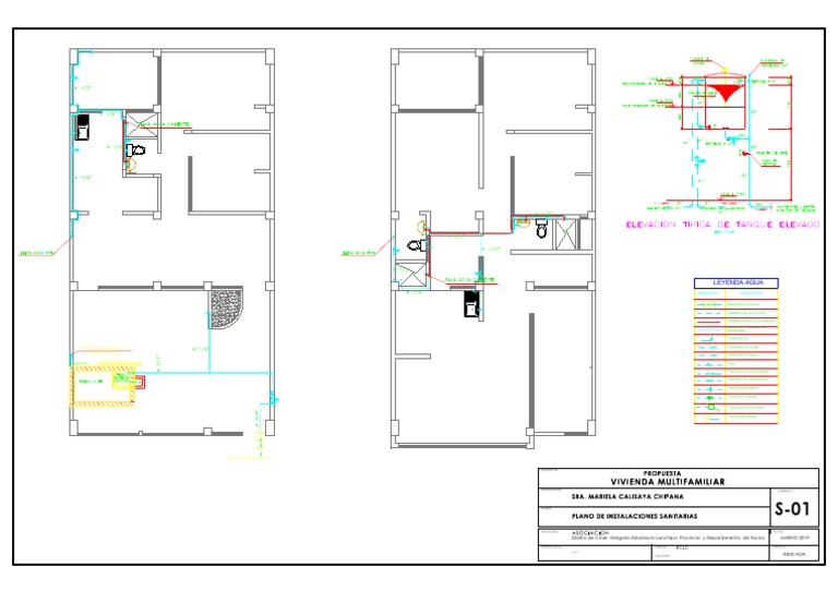 Plano Instalaciones Sanitarias S-1 | PDF