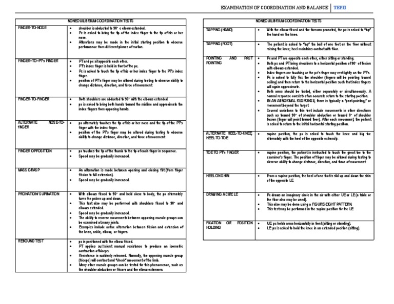 Nonequilibrium Coordination Tests | PDF | Anatomical Terms Of Motion ...