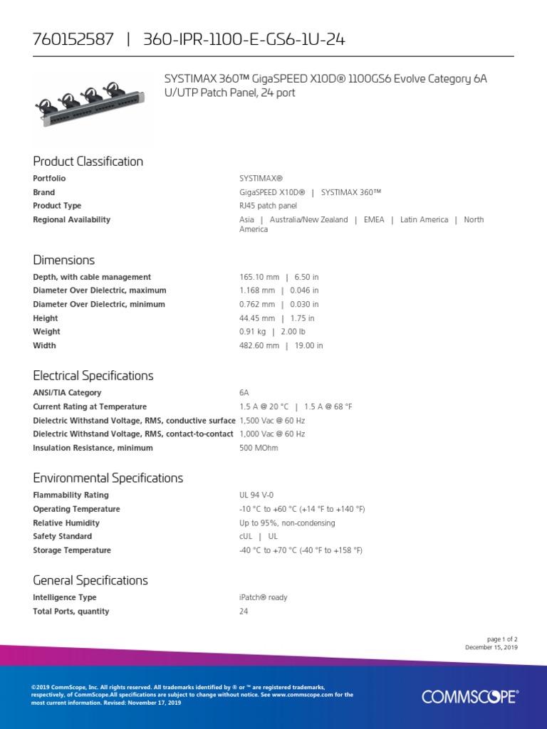 12 SYSTIMAX 360 GigaSPEED X10D 1100GS6 Evolve Category 6A UTP Patch ...