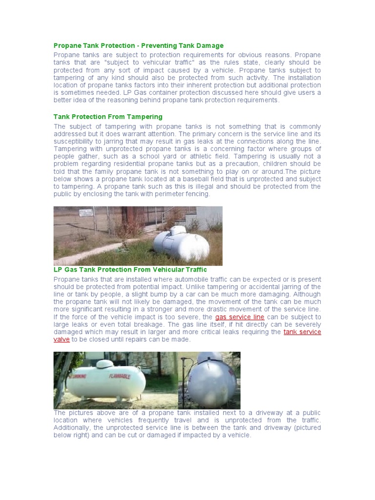Propane Tank Protection - Preventing Tank Damage: Gas Service Line Tank ...