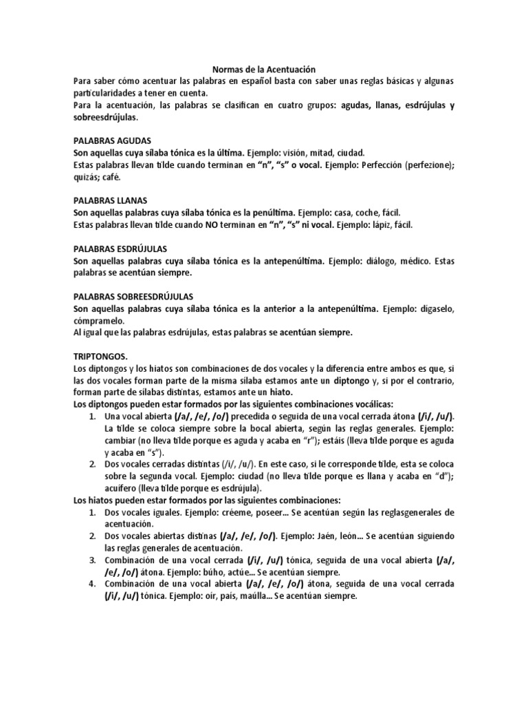Normas de La Acentuación | PDF | Comunicación oral | Lingüística