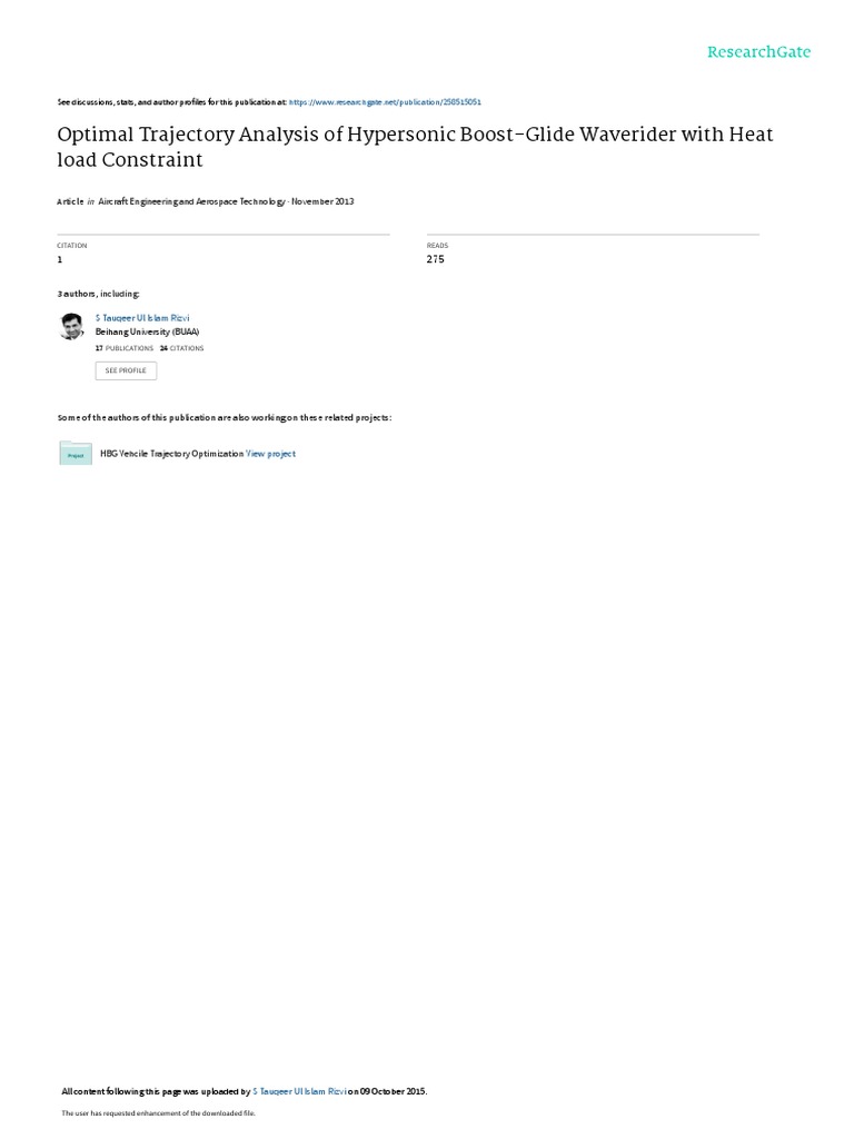 Emerald. Rizvi, S. Optimal Trajectory Analysis of Hypersonic Boost ...