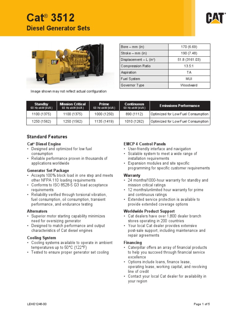 Planta Elect. Cat 3512 | PDF | Radiator | Exhaust Gas