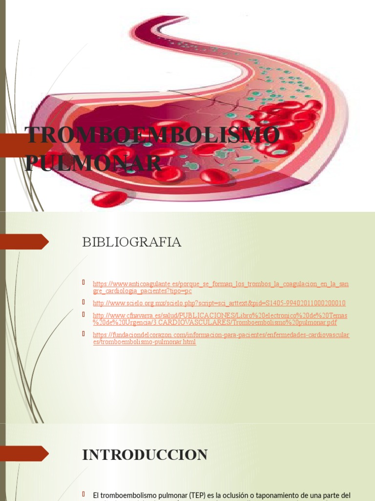 Tromboembolismo Pulmonar | Descargar gratis PDF | Embolia | Trombo