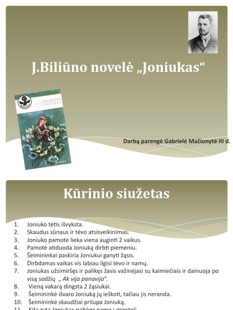 J Biliuno Novele Joniukas (Mokslobaze - LT) | PDF