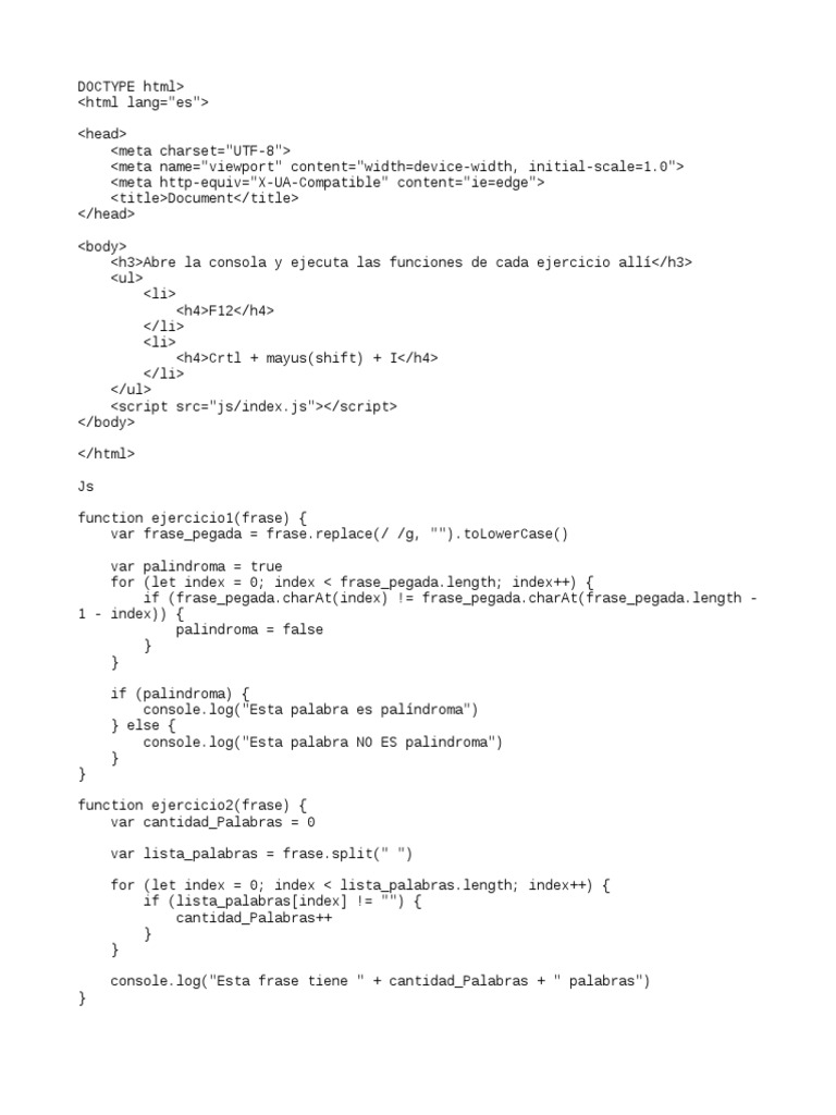 Memoria Ejercicios Tarea Js | PDF | Informática y tecnología de la información