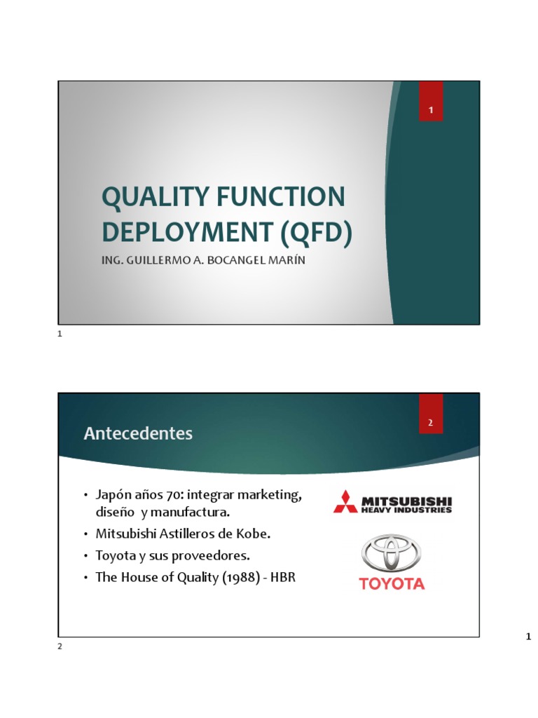 Quality Function Deployment (QFD) : Antecedentes | PDF | Calidad ...