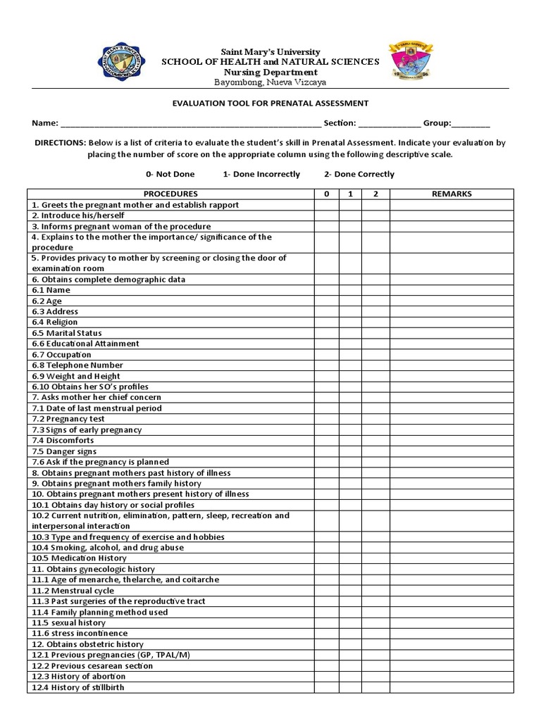 Prenatal Assessment | PDF | Medical Humanities | Pregnancy