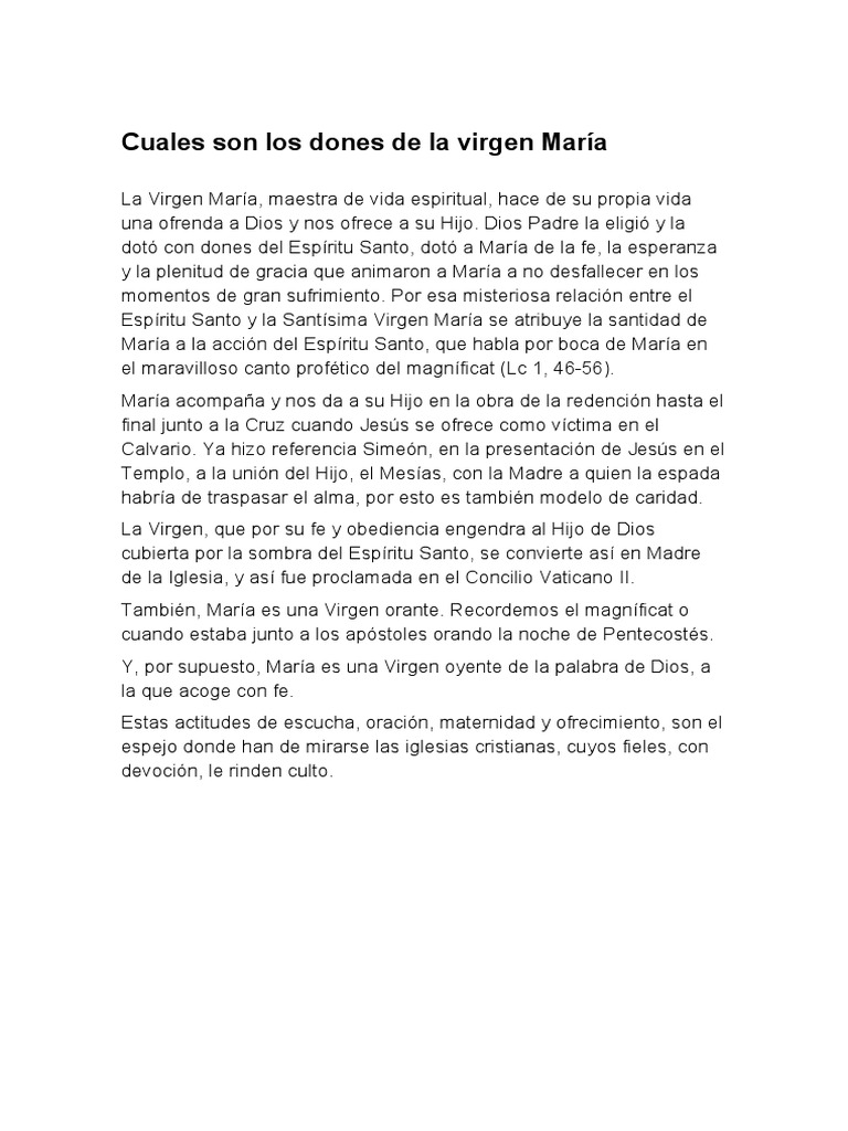 Los Dones de María | PDF