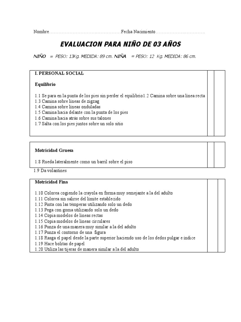 EVALUACION Niños 3 Años | PDF | Enseñanza de matemática | Naturaleza