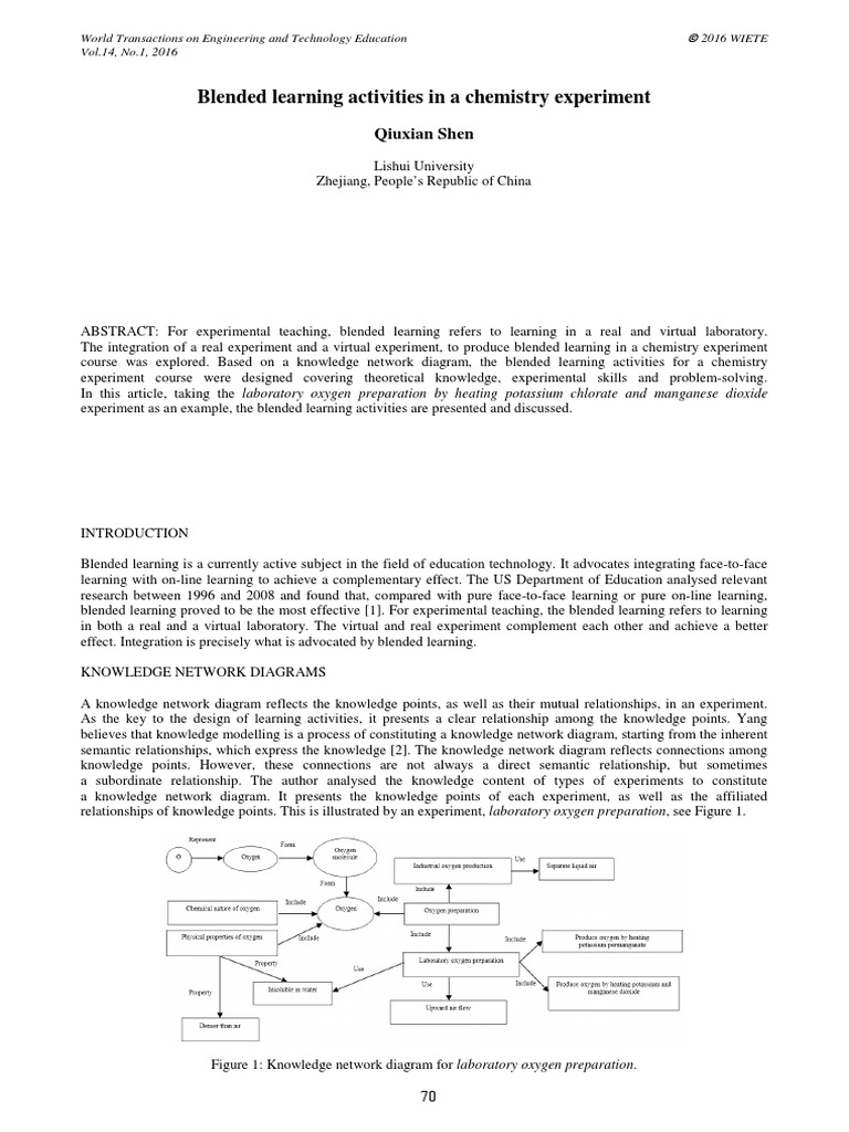 Blended Learning Activities in A Chemistry Experiment | PDF ...