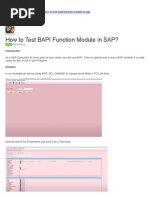 How To Test BAPI Function Module | PDF