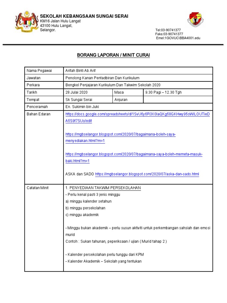 Minit Curai Penjajaran Jadual Waktu EDIT | PDF