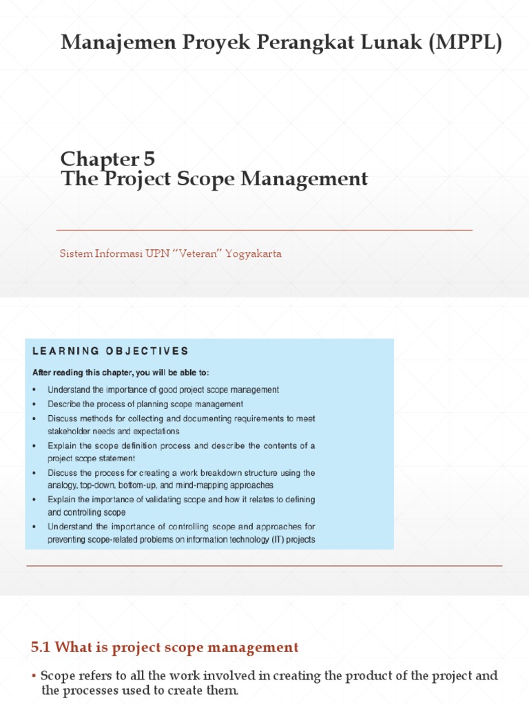 MPPL 6 Project Scope Management | PDF | Information Technology Management | Systems Science