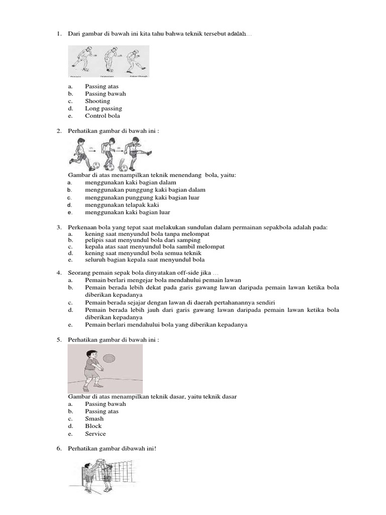 KISI-KISI SOAL US 2021 Penjas | PDF