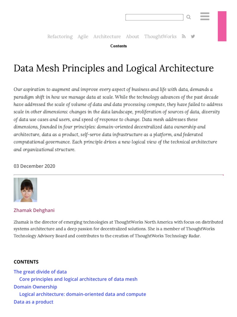 Data Mesh Principles and Logical Architecture | PDF | Governance | Metadata