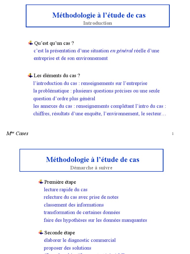 Méthodologie de Etude de Cas | PDF | Stratégie marketing | Commercialisation